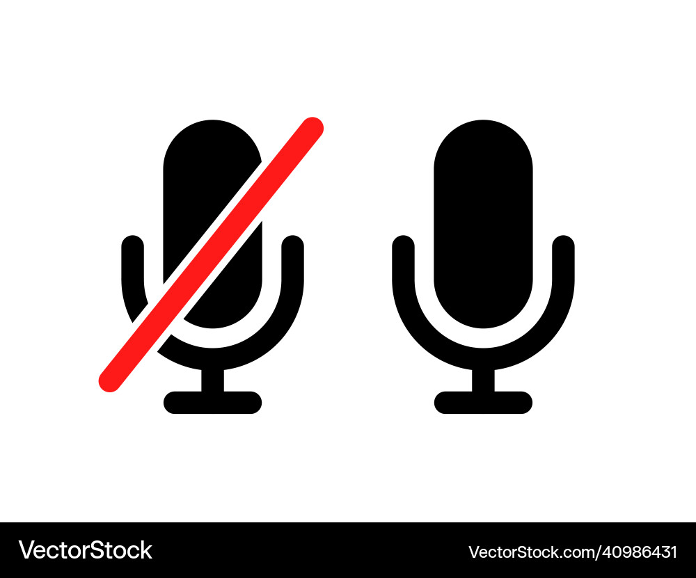 Mic Mute Icon - Silence Symbol Royalty Free Vector Image