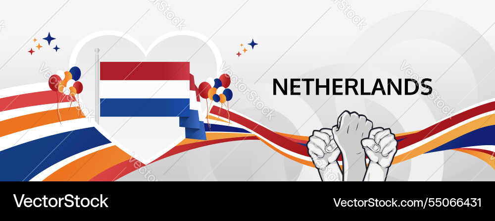 Netherlands liberation day modern greeting banner Vector Image