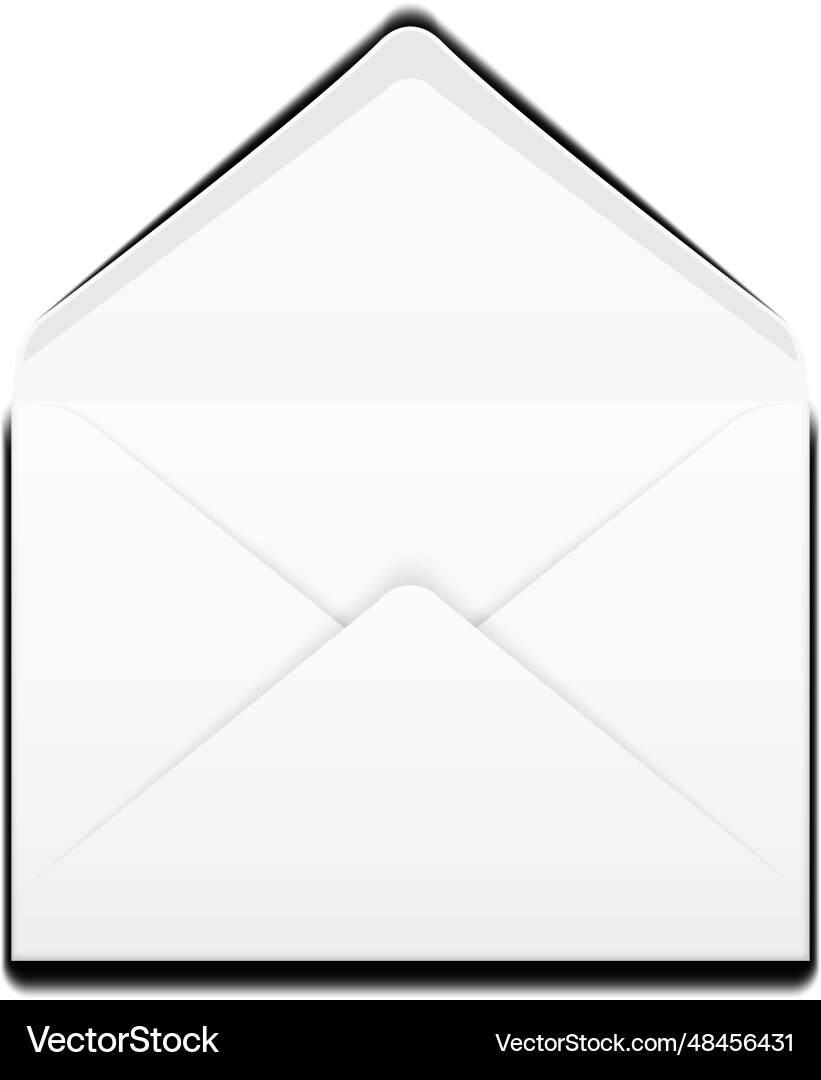 Open envelope postal mail blank white paper Vector Image