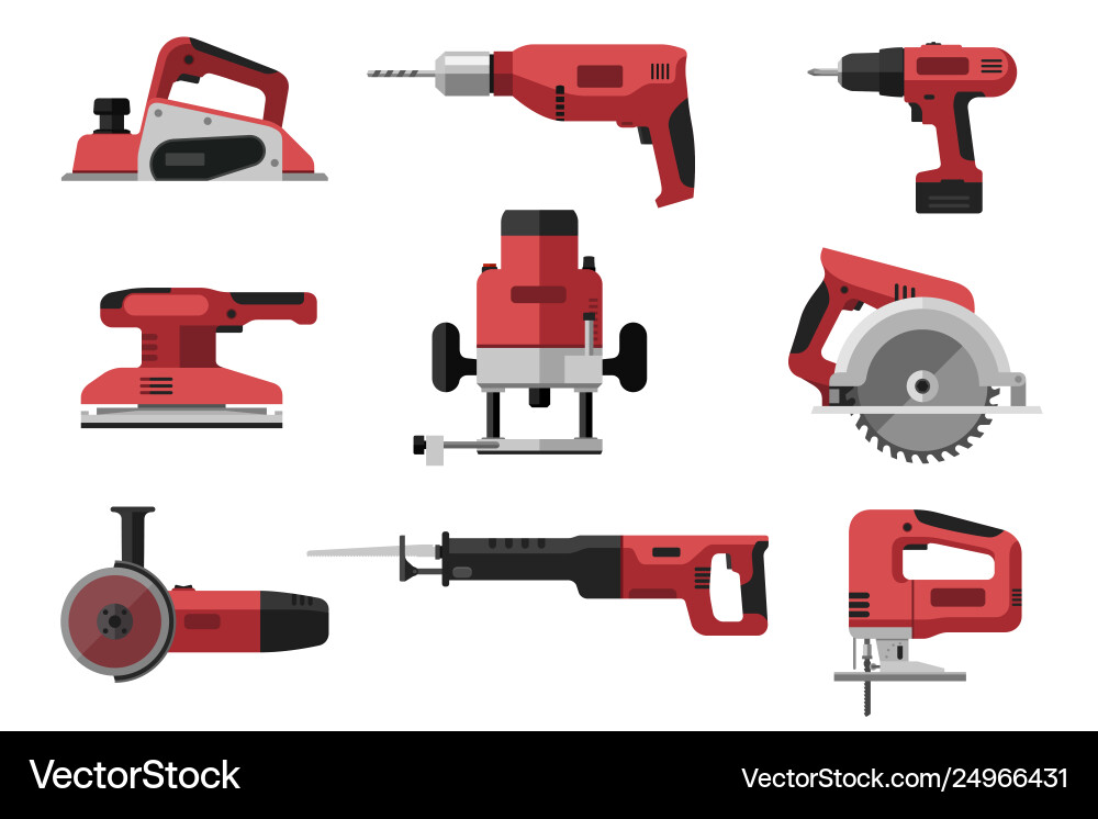 Power electric tools Royalty Free Vector Image