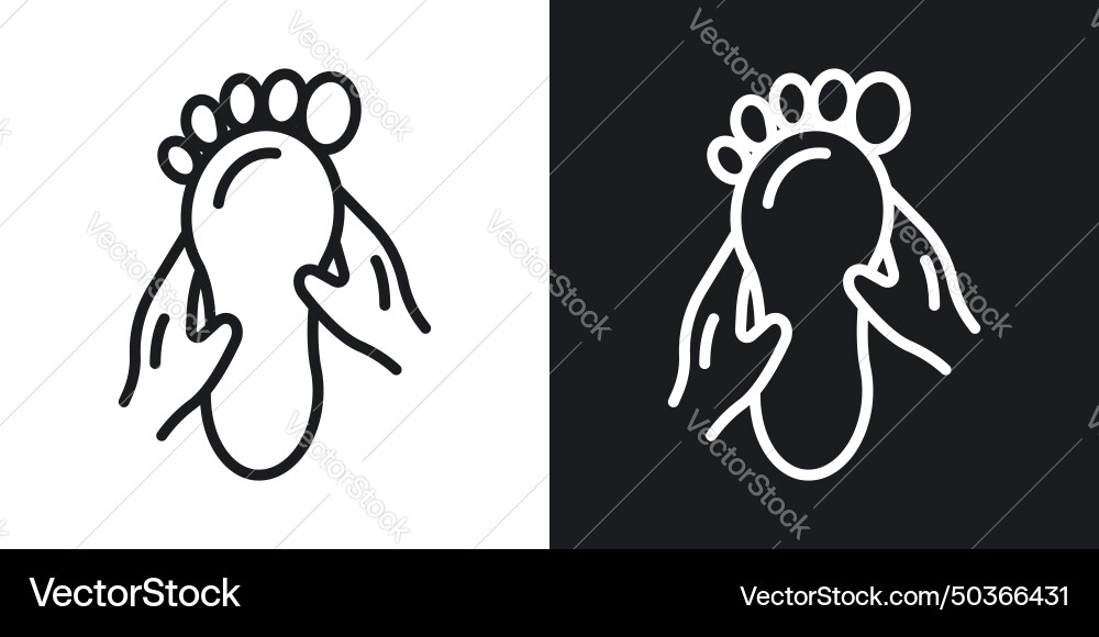 Reflexology foot massage icon set therapeutic Vector Image