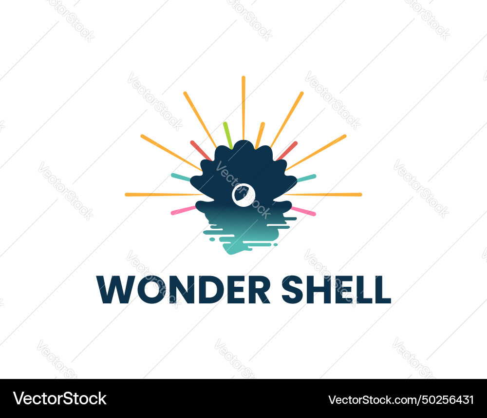 Simple colorful sea shell logo design template Vector Image