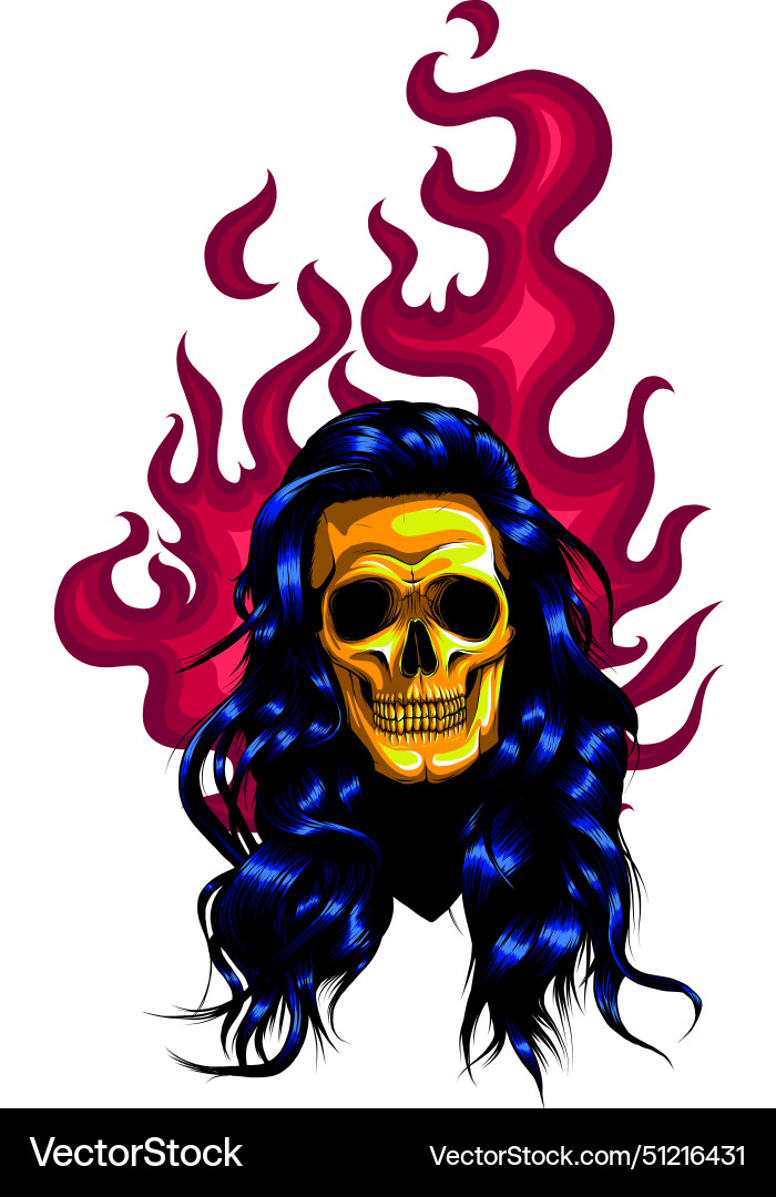 Skull girl on white background Royalty Free Vector Image