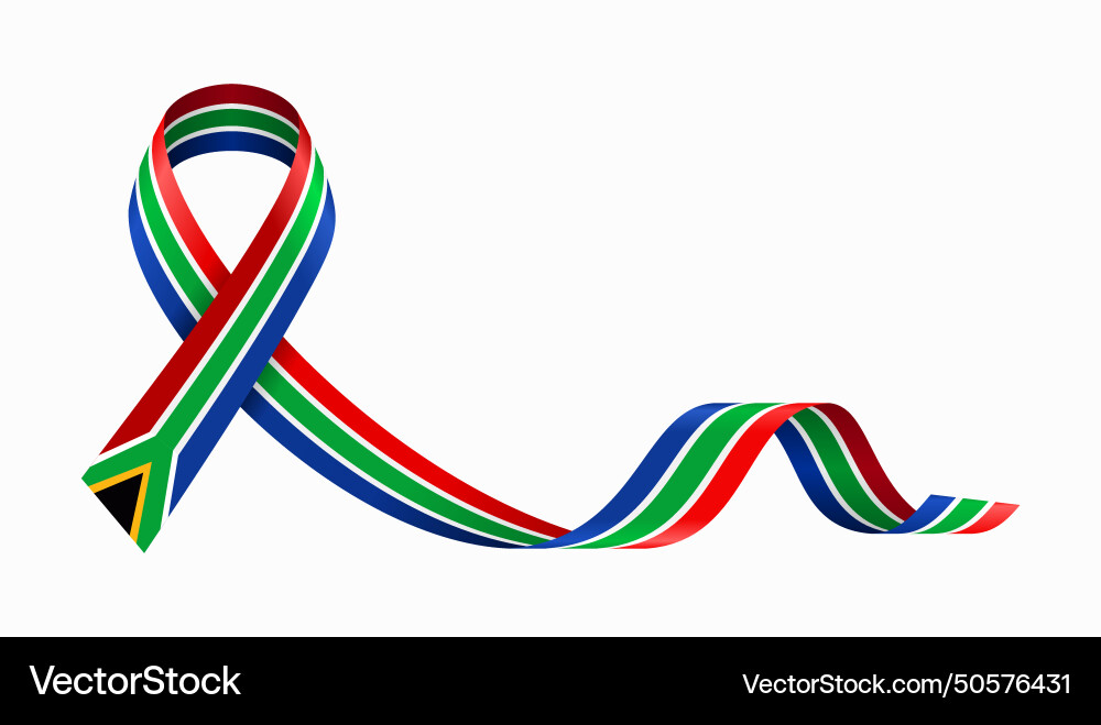 South african flag stripe ribbon wavy background Vector Image