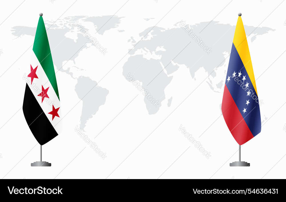 Syrian revolution and venezuela flags Royalty Free Vector