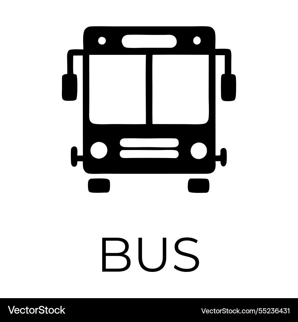 Transportation bus icon vehicle Royalty Free Vector Image
