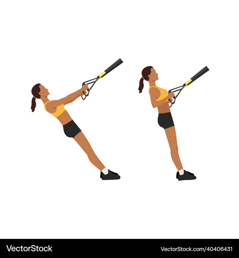 TRX Suspension Rows Exercise Royalty Free Vector Image