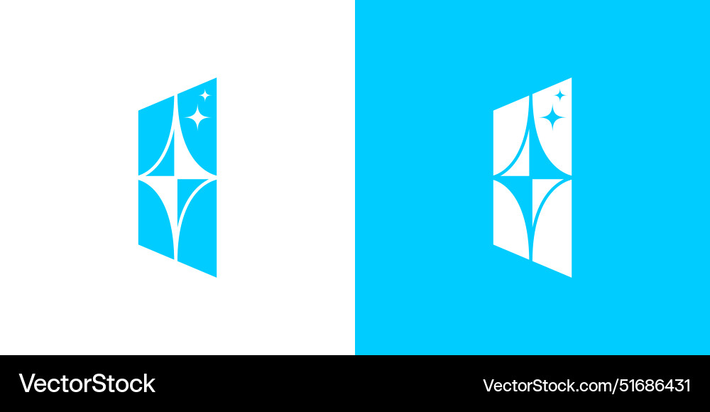 Window cleaning logo design is unique and modern Vector Image