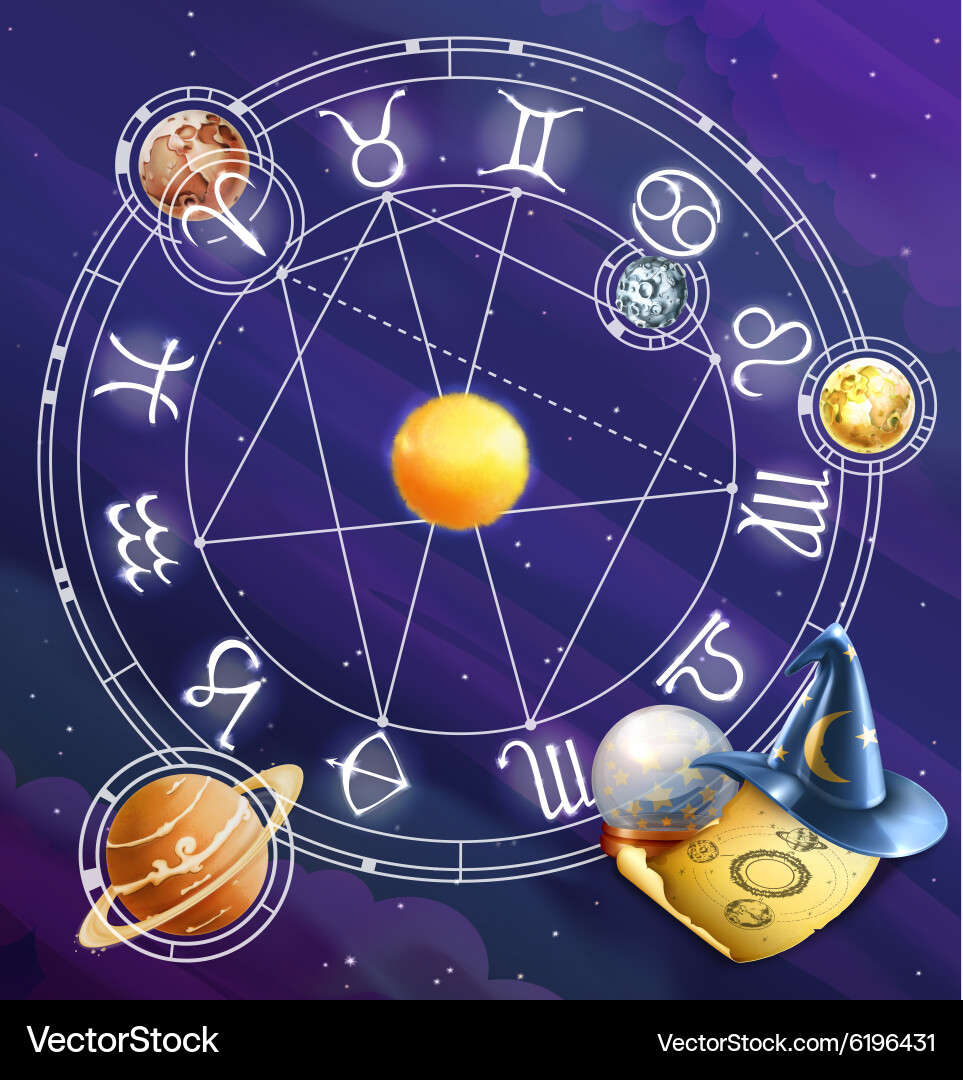 Zodiac signs background Royalty Free Vector Image