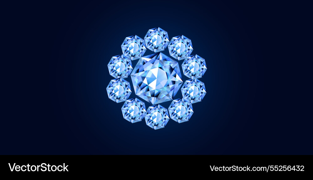 Antique brilliant precious sapphire Royalty Free Vector