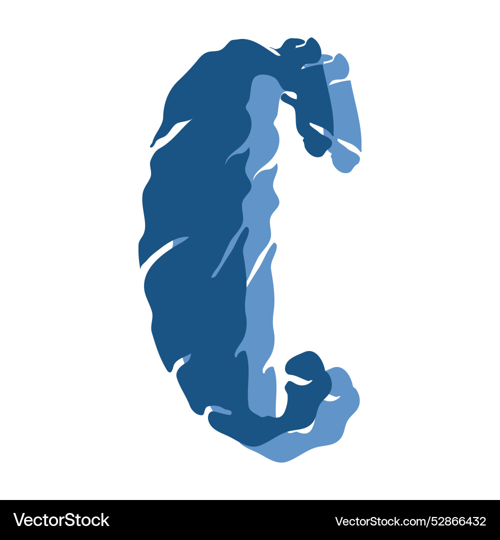 Art stone initial caps font capital letter c Vector Image