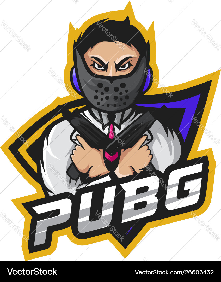 Boy with weapon for pubg squad Royalty Free Vector Image