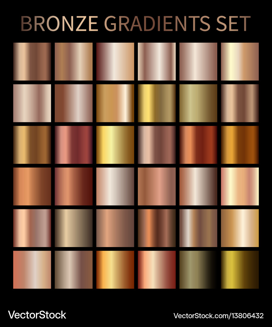 Bronze gold gradients Royalty Free Vector Image