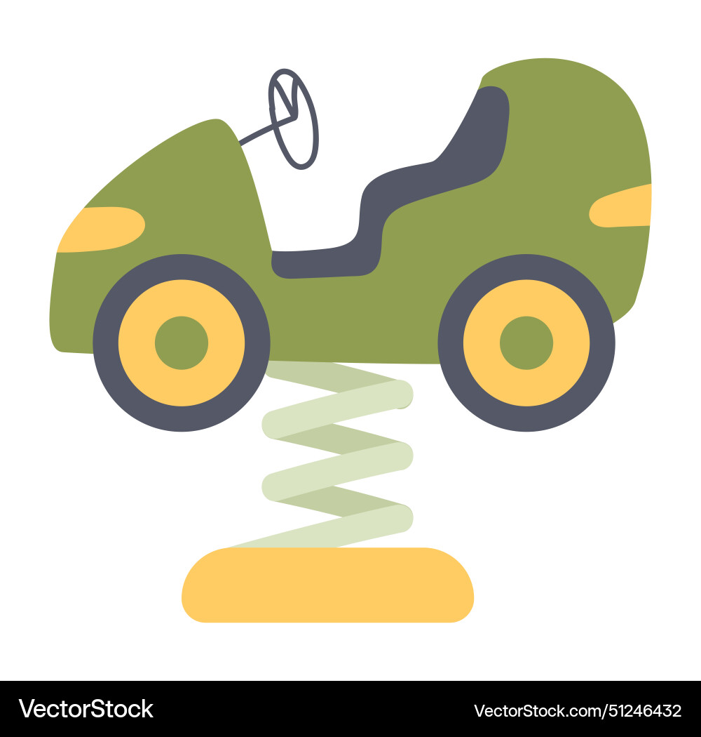 Car spring rider in flat design rocking Royalty Free Vector