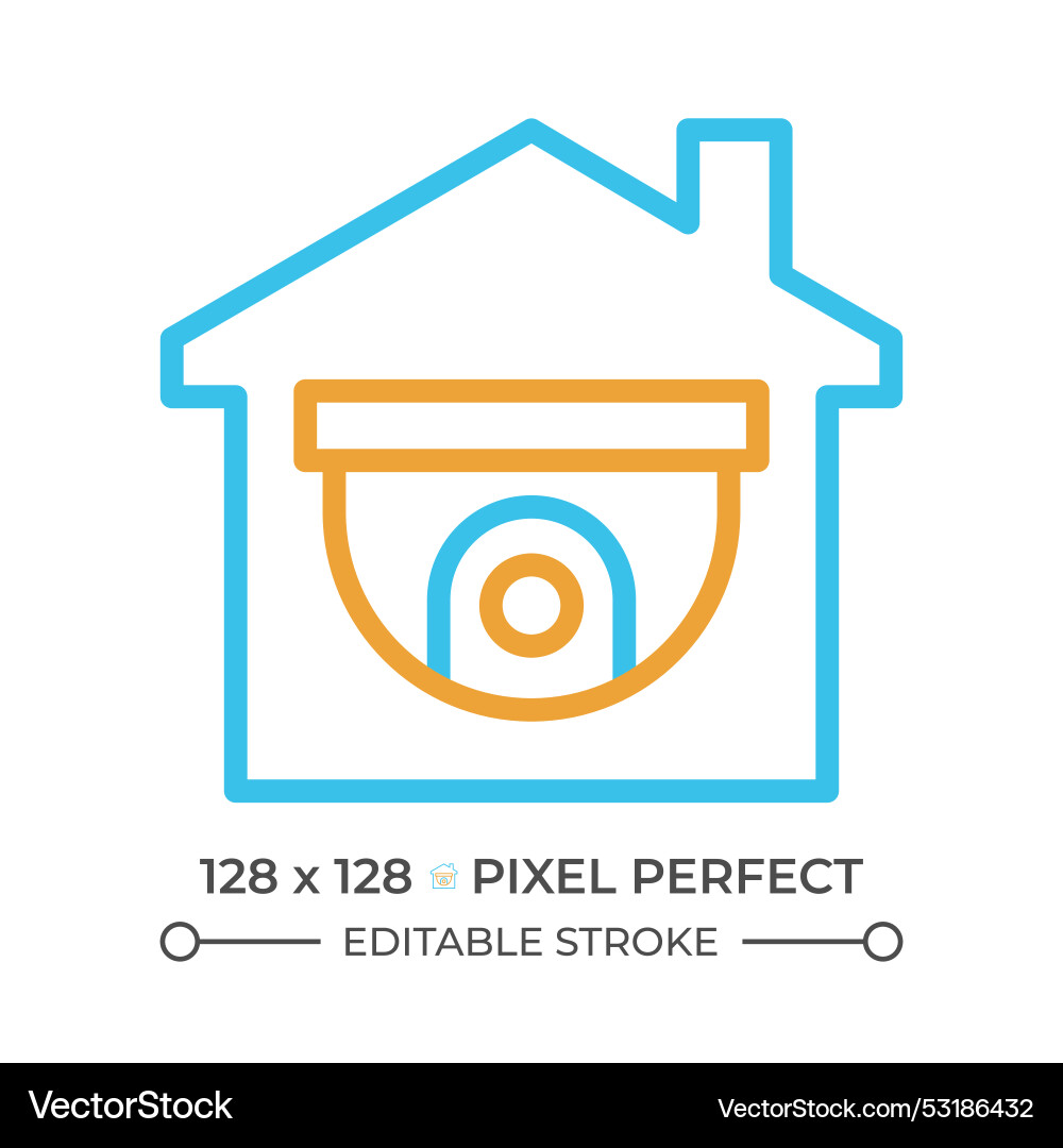 Cctv two color line icon Royalty Free Vector Image