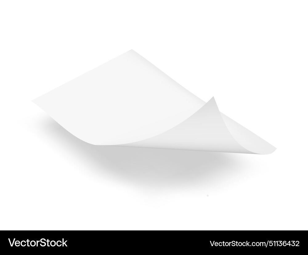Clear white paper sheet flying isolated on white Vector Image