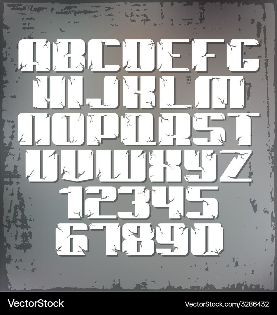 Cracked letters Royalty Free Vector Image - VectorStock