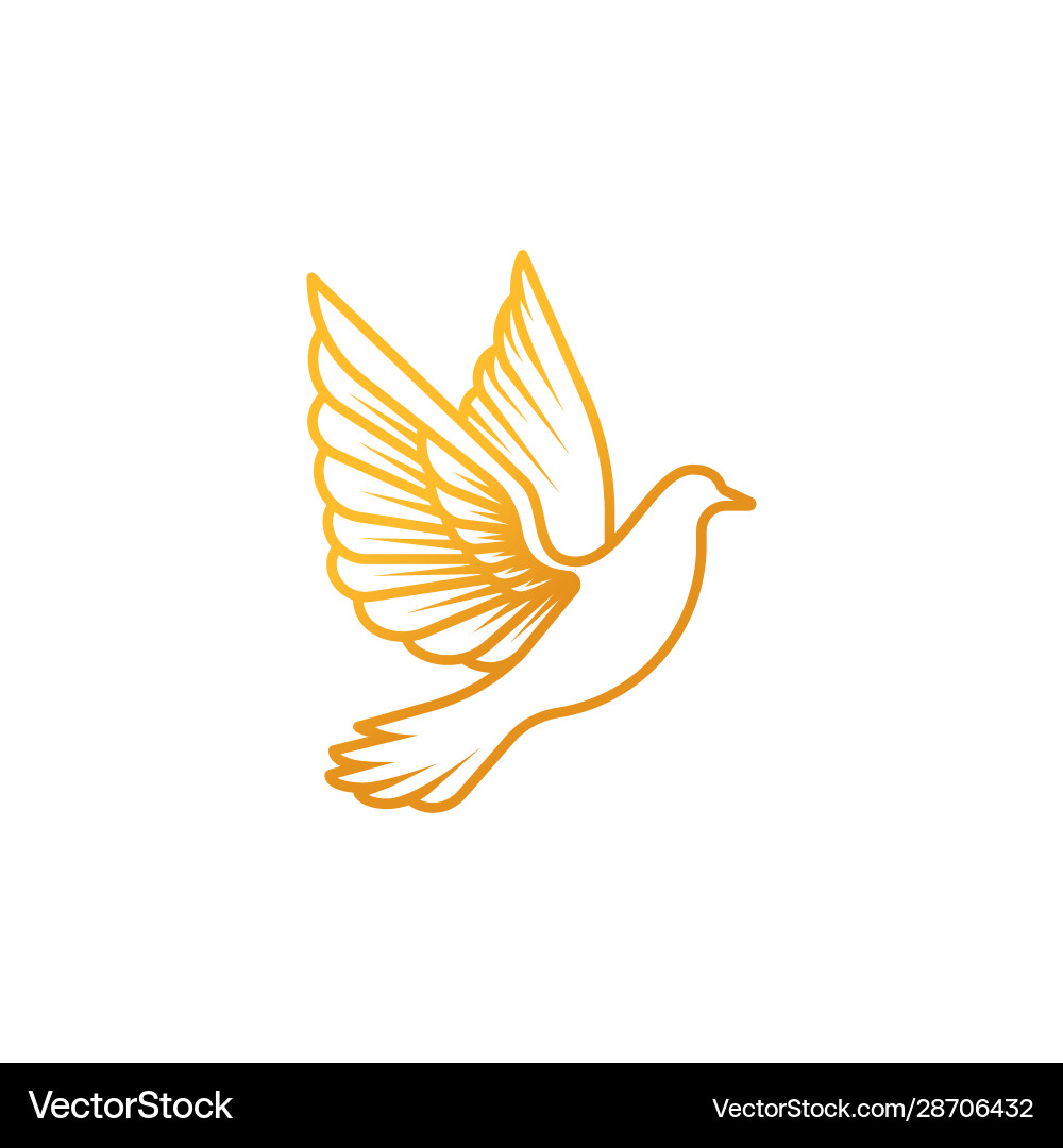 Dove logo icon abstract flying elegant Royalty Free Vector