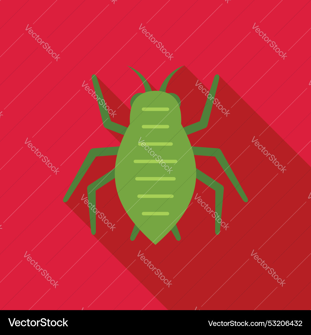 Green aphid insect pest bug spreading on a red Vector Image