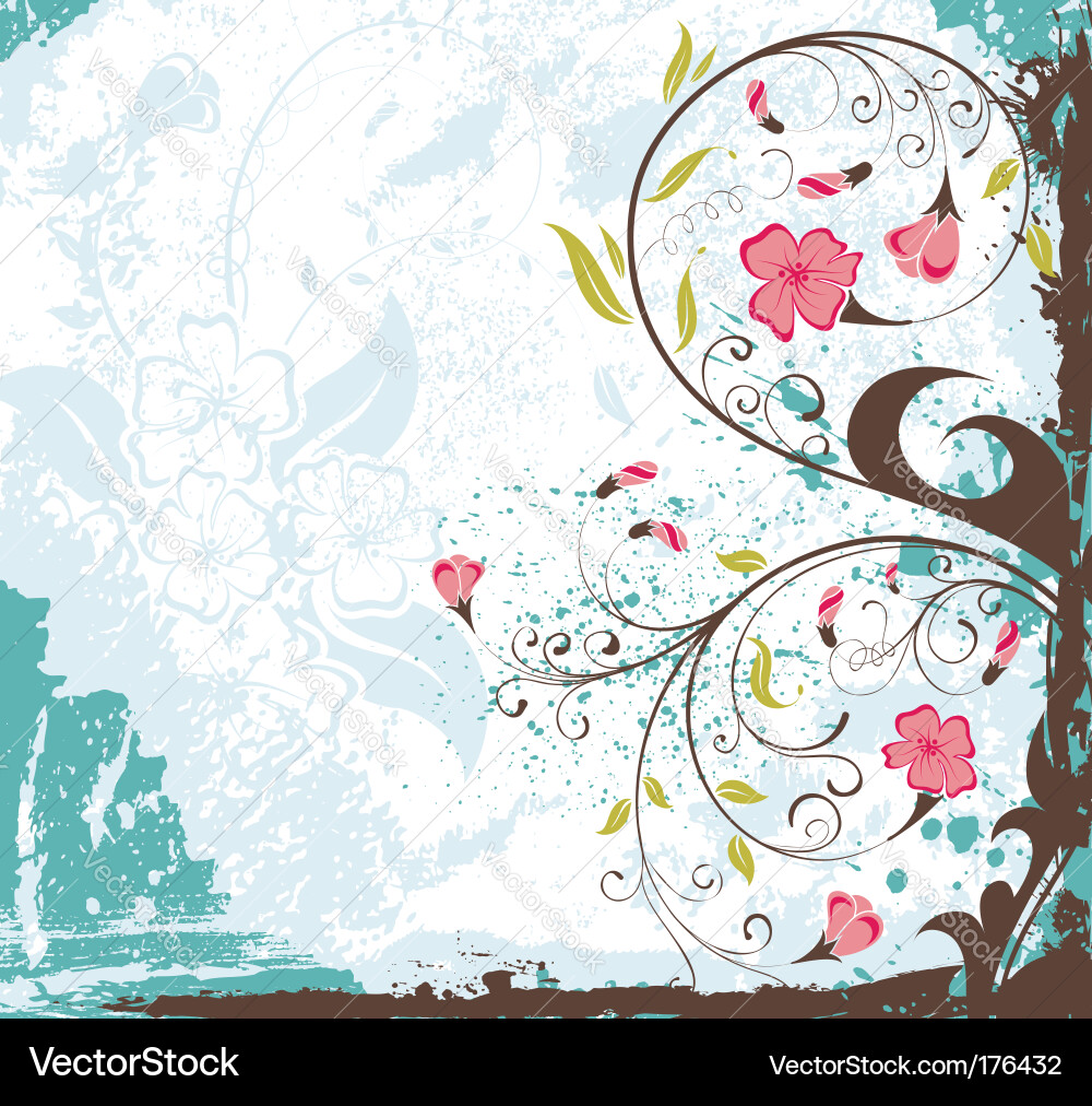 Grunge flower background Royalty Free Vector Image