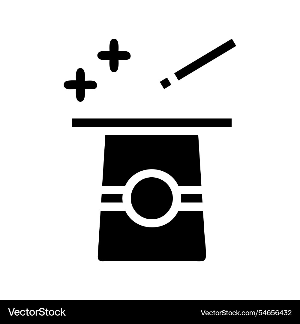Magic trick with top hat and wand concept Vector Image