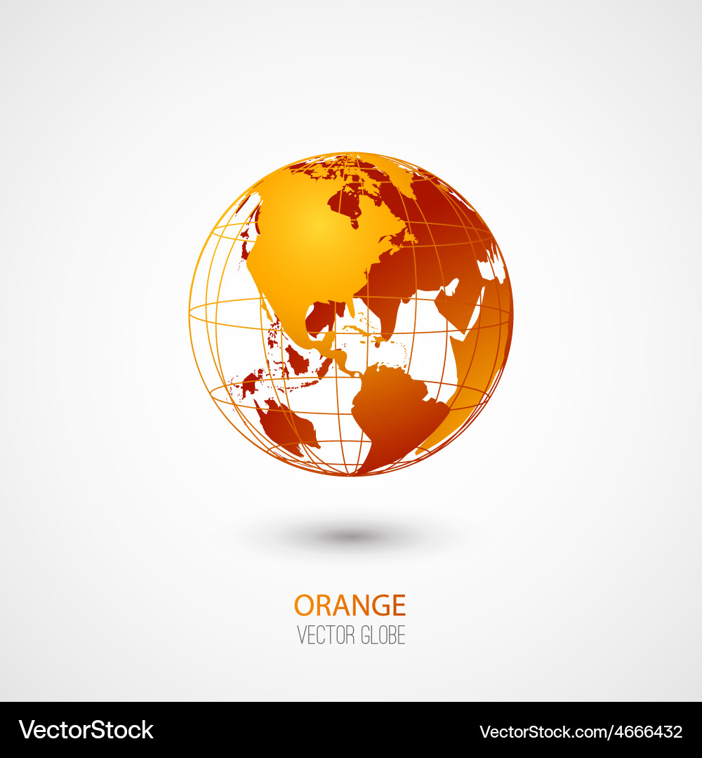 Orange globe Royalty Free Vector Image - VectorStock