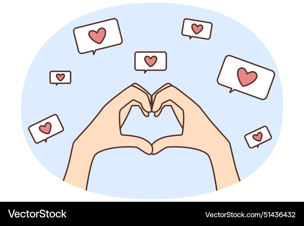 Person make heart gesture with hands Royalty Free Vector