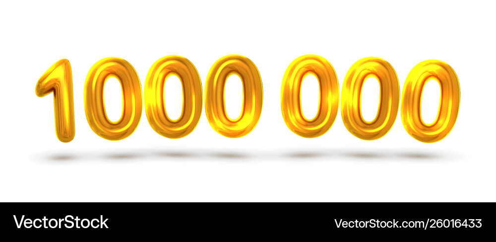 Balloon shaped number one million banner Vector Image