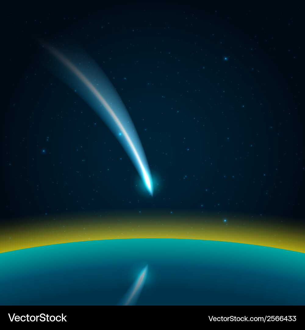 Comet in space Royalty Free Vector Image - VectorStock