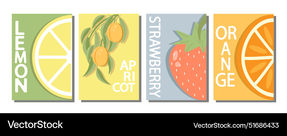 Fruit label set price tags poster banner Vector Image