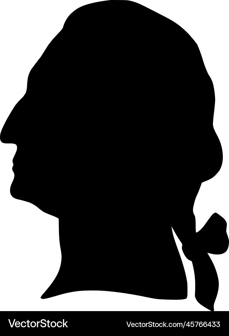George washington silhouette vintage image Vector Image