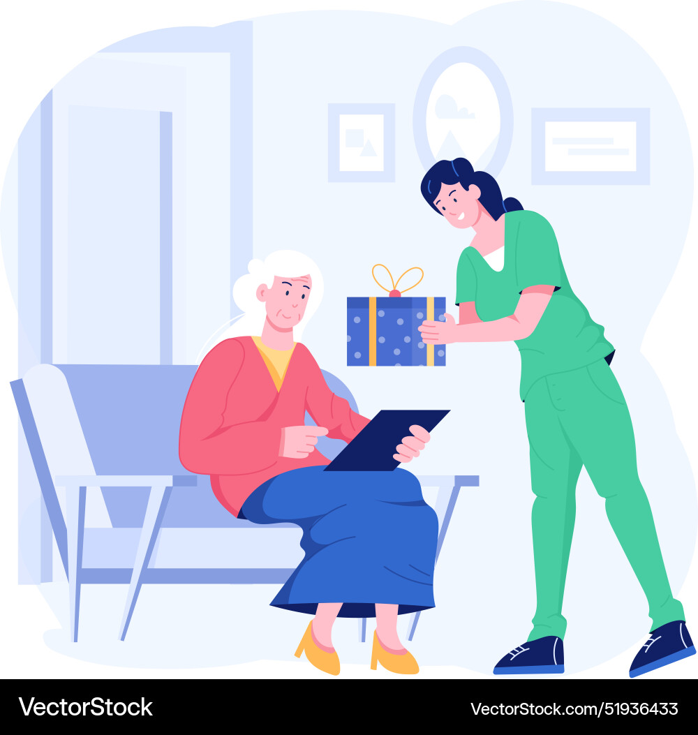 Giving gift Royalty Free Vector Image - VectorStock