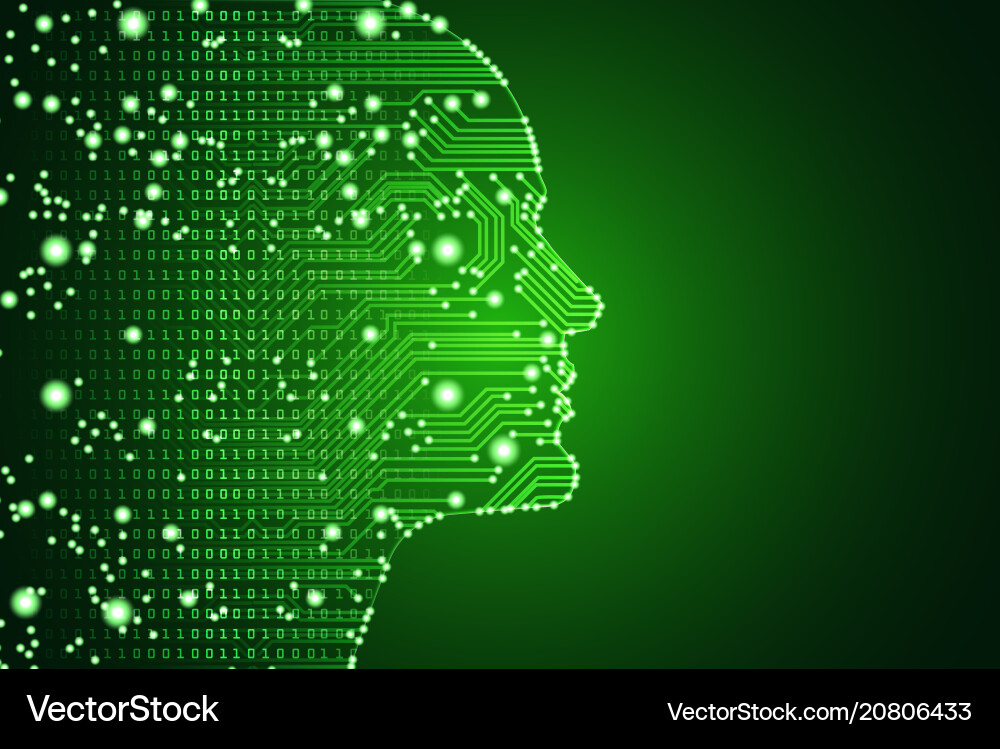 Große Daten und künstliche Intelligenz Konzept Vektorbild