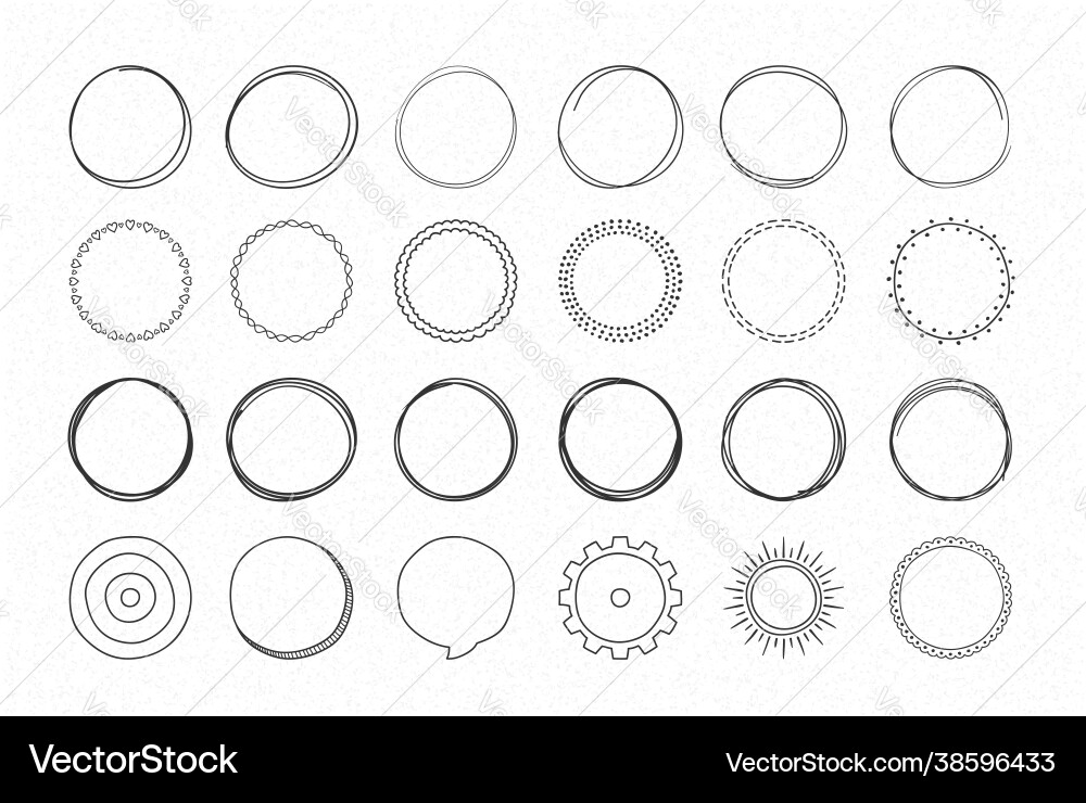 Hand drawn circles Royalty Free Vector Image - VectorStock