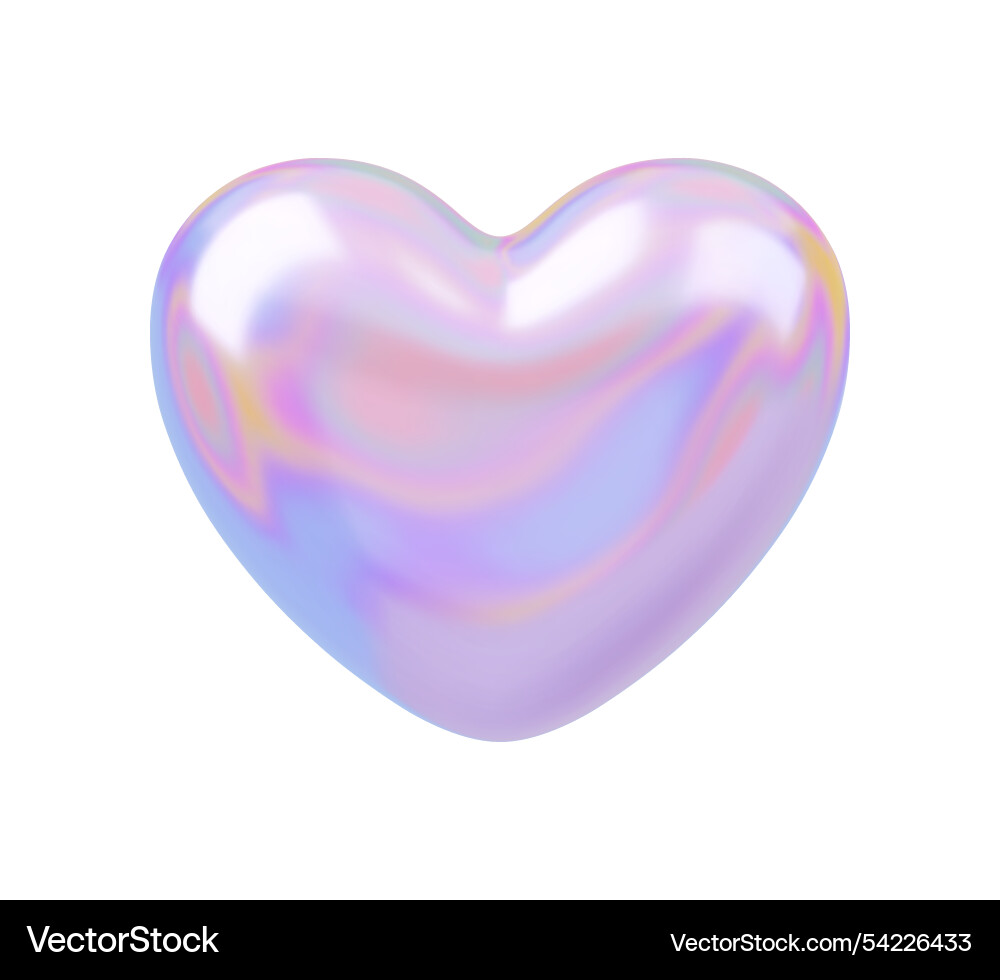 Holographic heart Royalty Free Vector Image - VectorStock