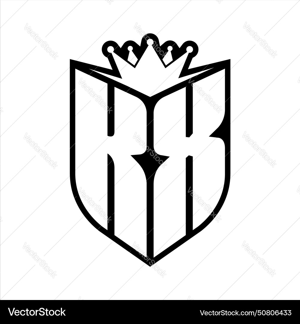 Kx letter bold monogram with shield shape Vector Image