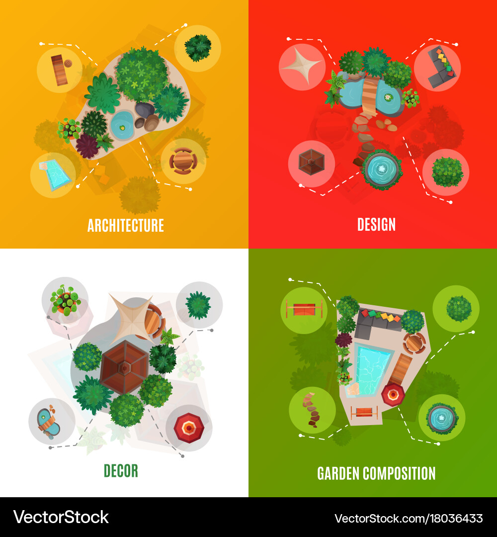 Landscape design concept top view Royalty Free Vector Image