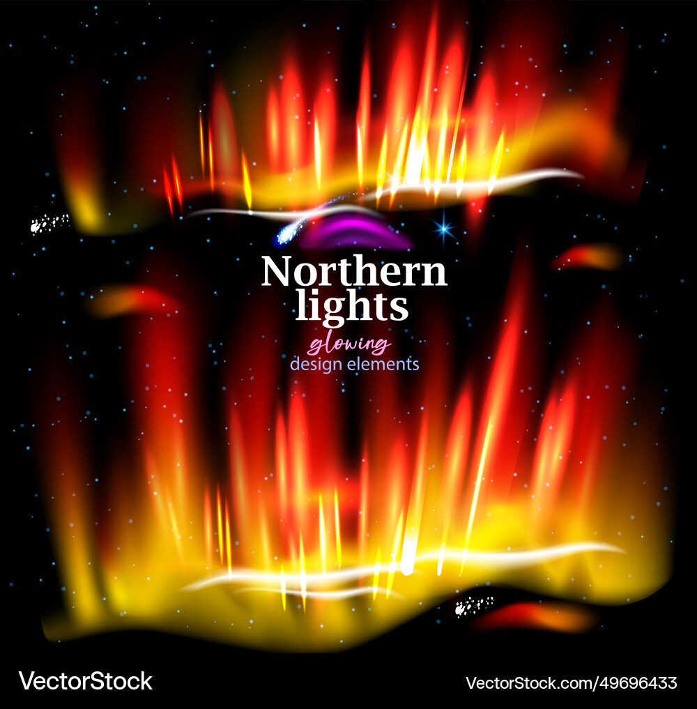 Northern lights glowing elements Royalty Free Vector Image