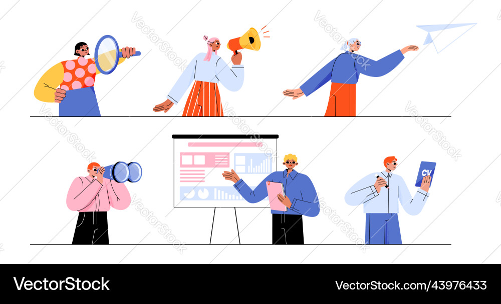 People applying for job hr managers hiring Vector Image