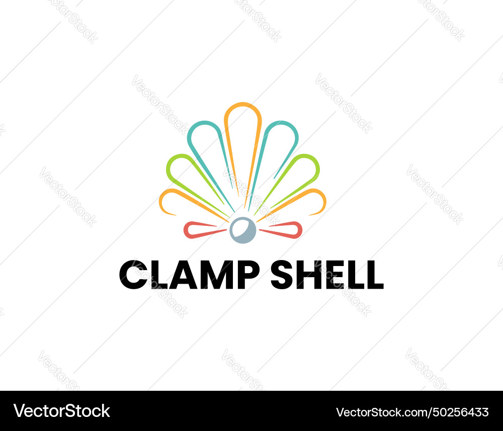 Simple colorful sea shell logo design template Vector Image