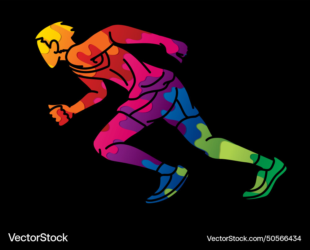 A man running action speed movement marathon Vector Image