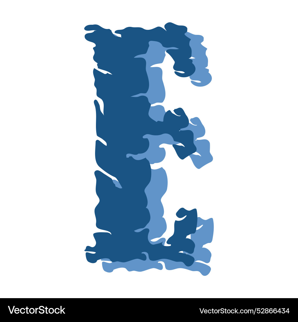 Art stone initial caps font capital letter e Vector Image