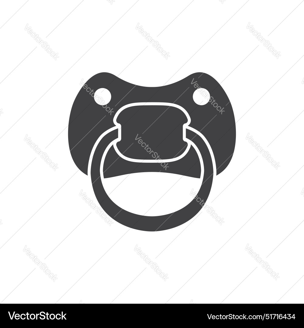 Baby pacifier icon in flat style nipple Royalty Free Vector