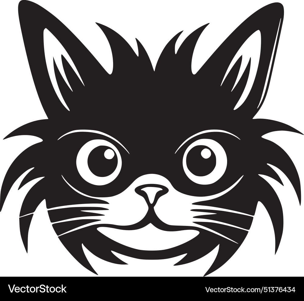 Cat - black and white isolated icon Royalty Free Vector