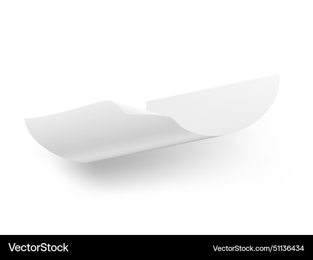 Clear white paper sheet flying isolated on white Vector Image