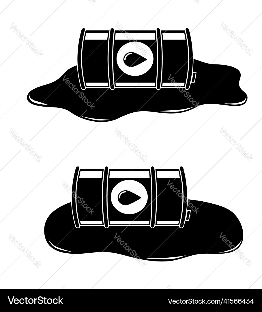 Crude oil spilled from black Royalty Free Vector Image