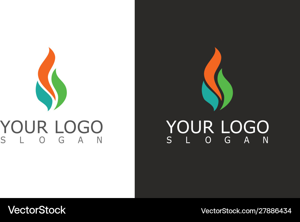 Fire flame eco logo Royalty Free Vector Image - VectorStock