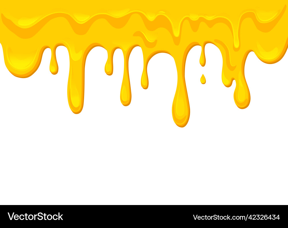 Flowing melted cheese isolated on white background