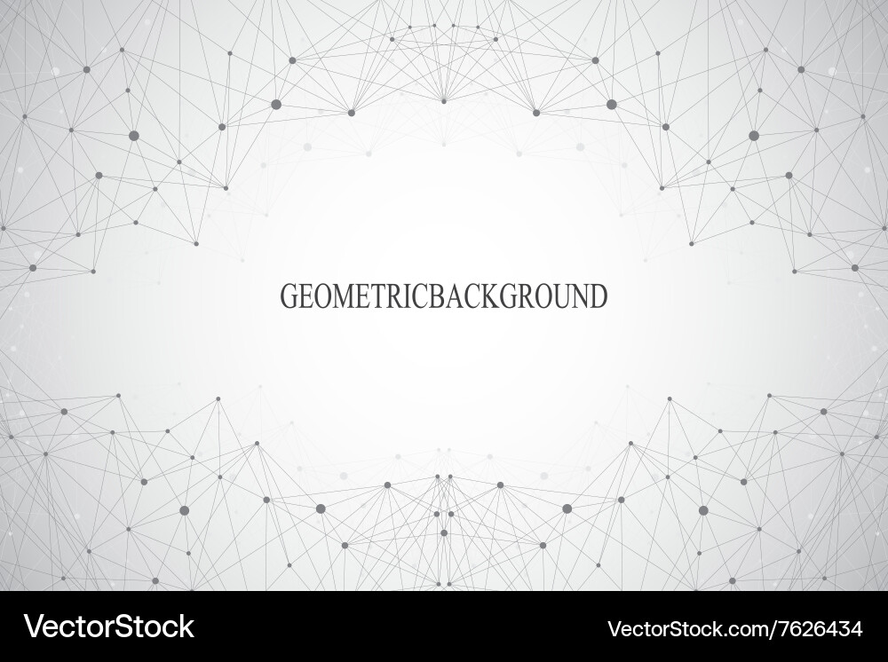 Geometric grey background molecule Royalty Free Vector Image