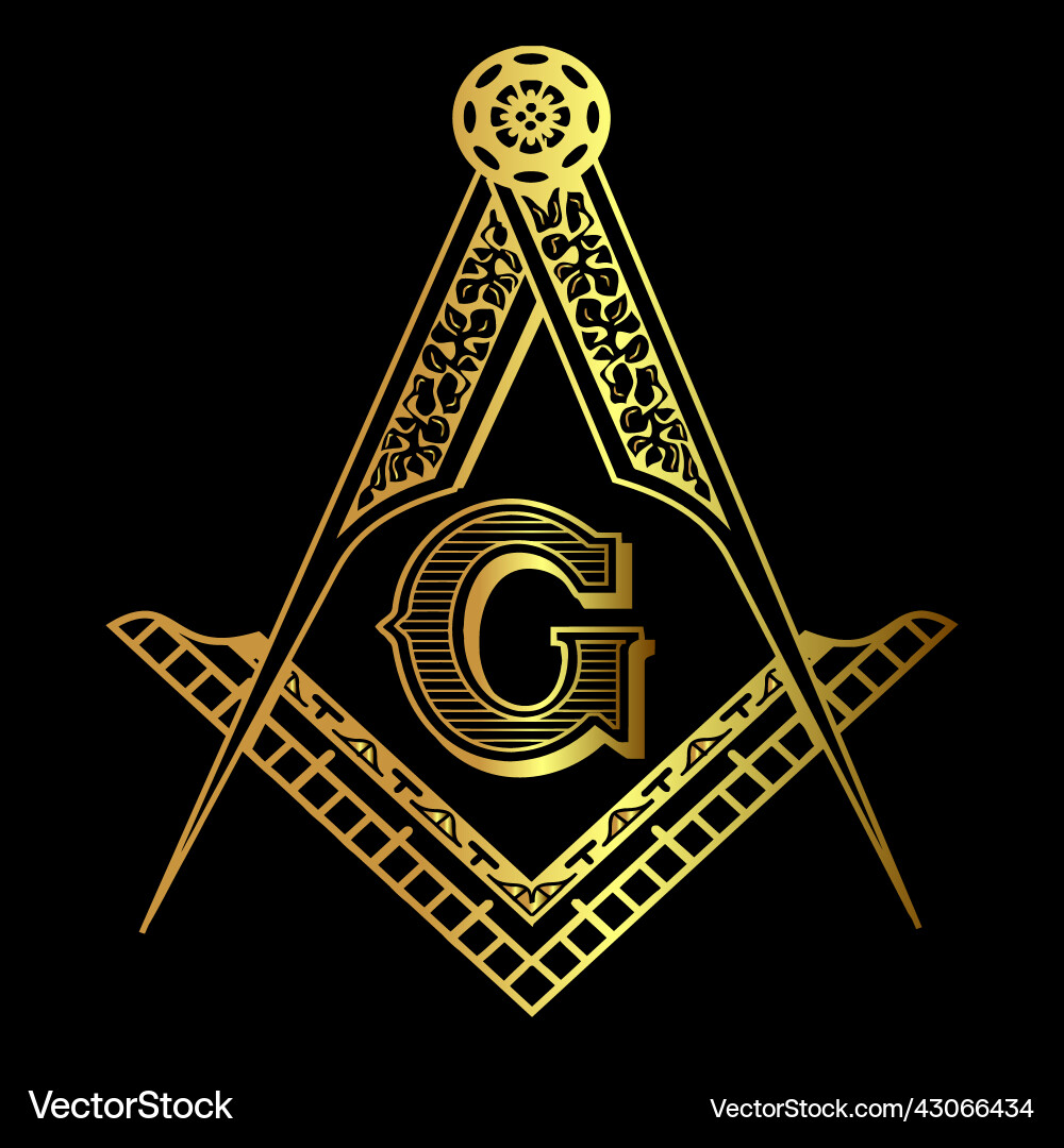 Golden masonic logo clip art converted-01 Vector Image